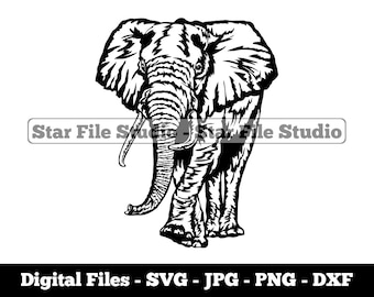 African Elephant Svg, Elephant Svg, Safari Animals Svg, Elephant Dxf ...