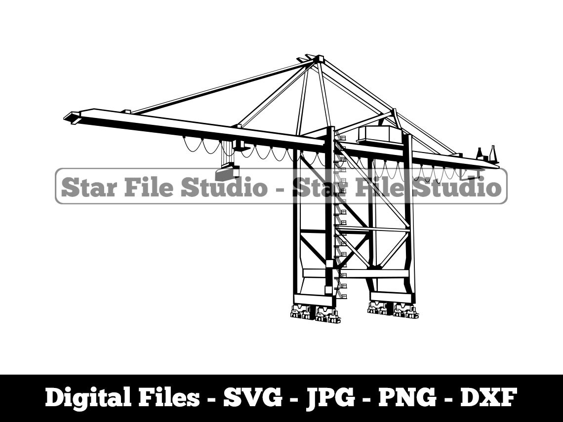 Harbor Crane Svg Container Port Svg Heavy Equipment Svg | Etsy