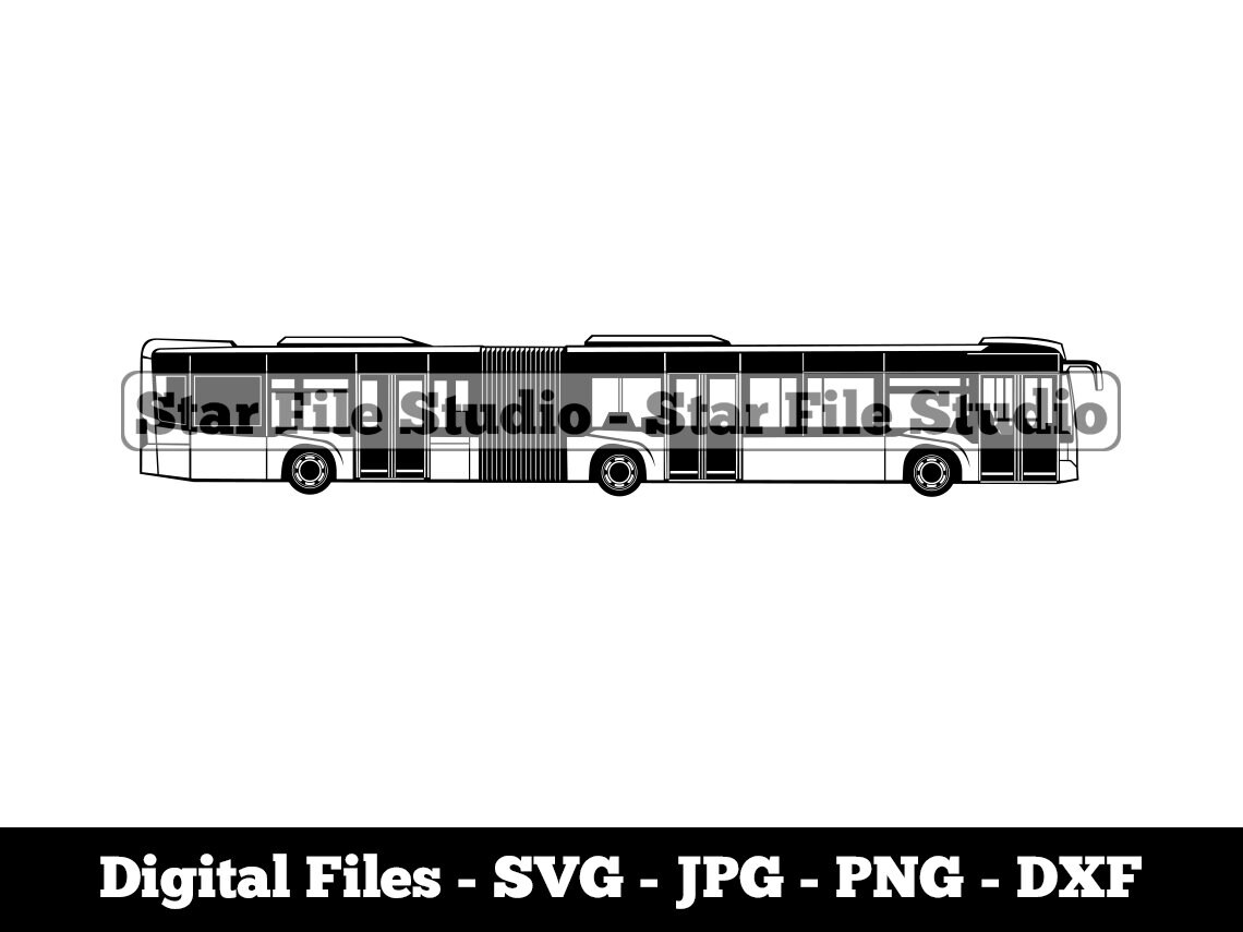 Strech Bus #3 Svg, Bus Svg, Articulated Bus Svg, Public Transport Svg ...