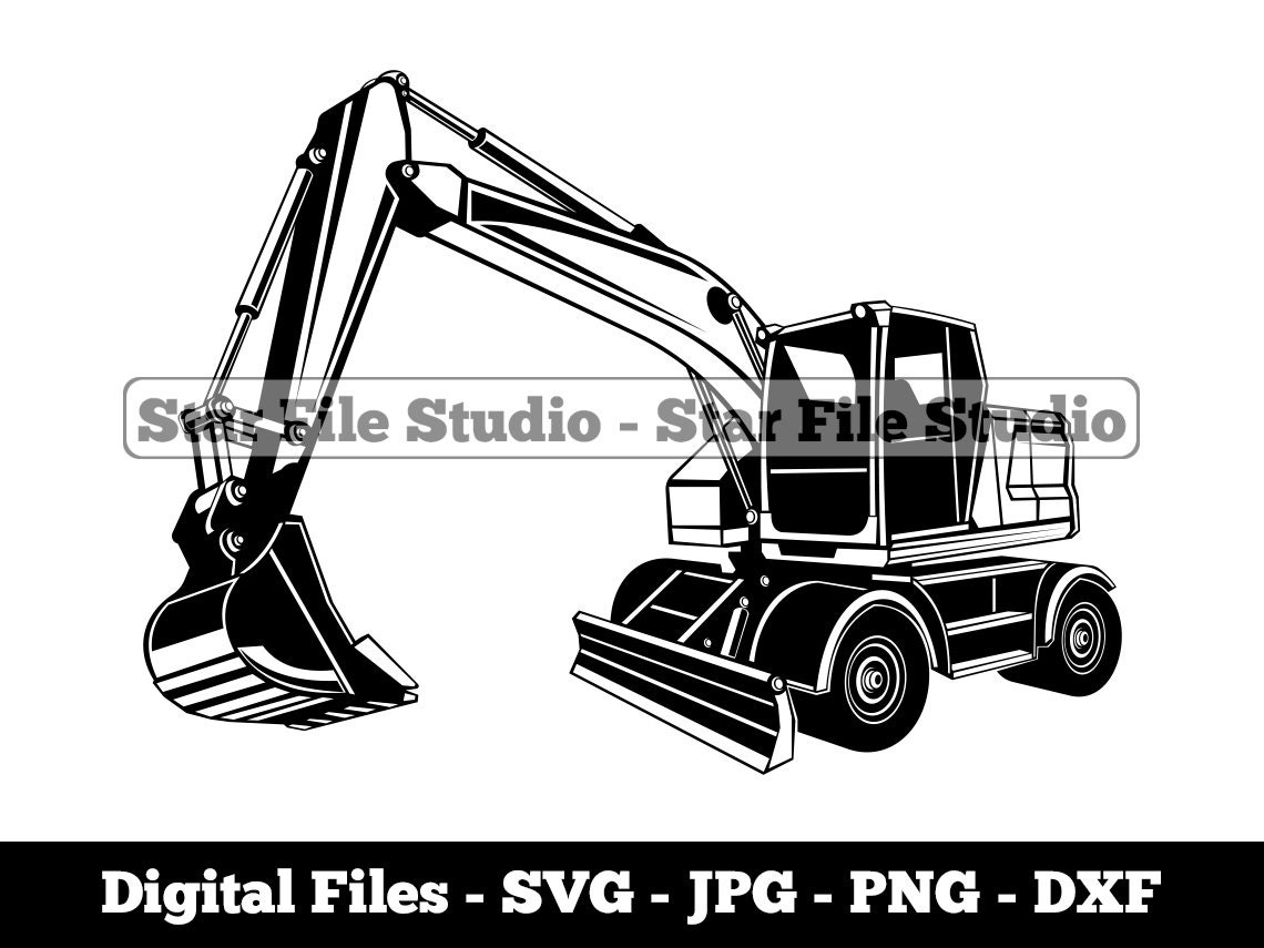 Wheeled Excavator 3 Svg Excavator Svg Heavy Equipment Svg - Etsy
