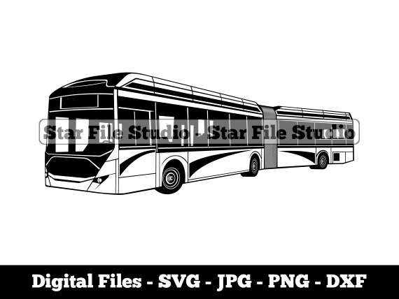 Strech Bus 4 Svg Bus Svg Articulated Bus Svg Public | Etsy