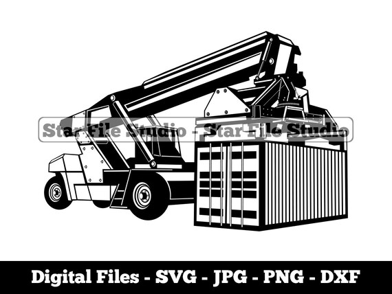 Reach Stacker 3 Svg Container Port Svg Fork Lift Svg Heavy | Etsy