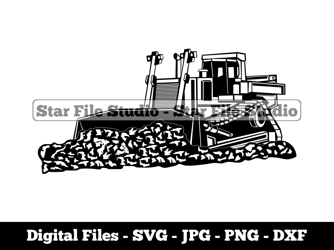 Bulldozer Moving Rocks Svg, Dozer Svg, Heavy Equipment Svg, Bulldozer ...
