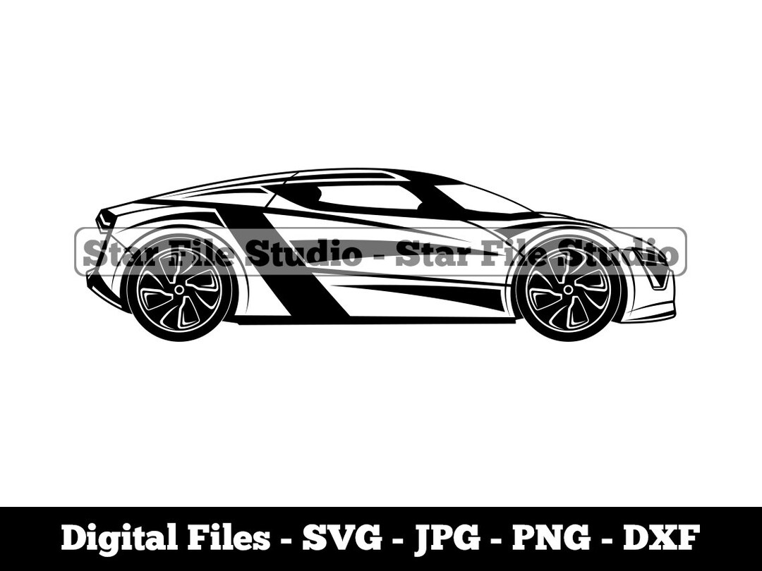 Sporst Car Side View Svg, Luxury Car Svg, Racing Car Svg, Sporst Car ...