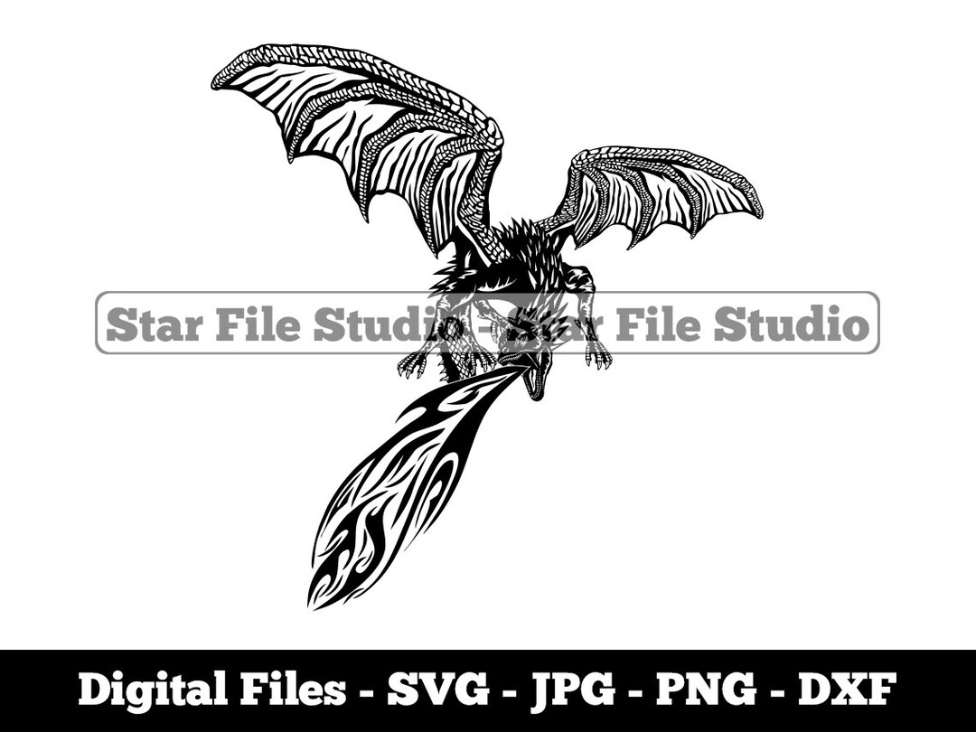 Flaming Dragon 2 Svg, Dragon Svg, Dragon Logo Svg, Dragon Png, Dragon ...