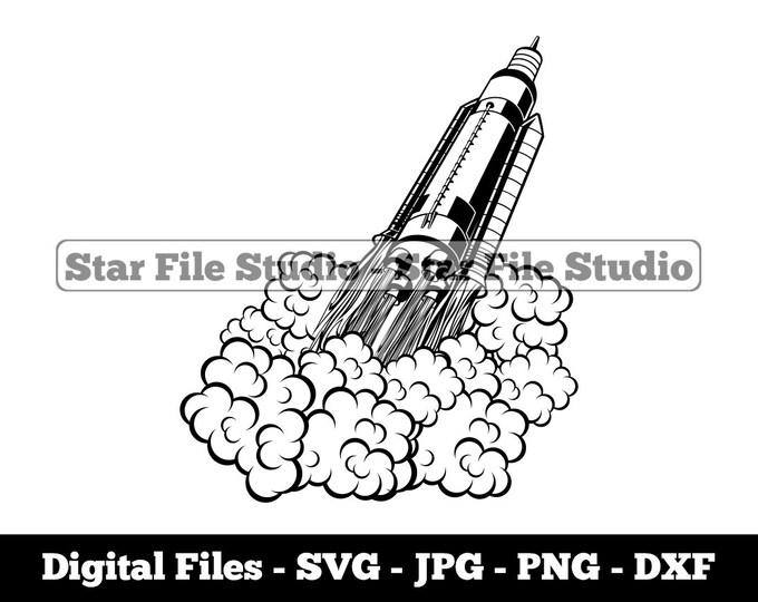 Space Rocket Launch SVG, Rocketship SVG, Spaceship SVG, Rocket Svg ...