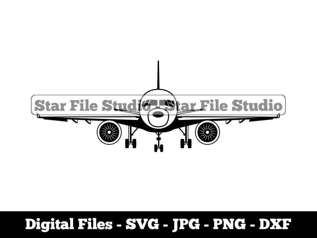 Airplane Front View Svg, Airplane Svg, Airliner Svg, Flying Svg ...