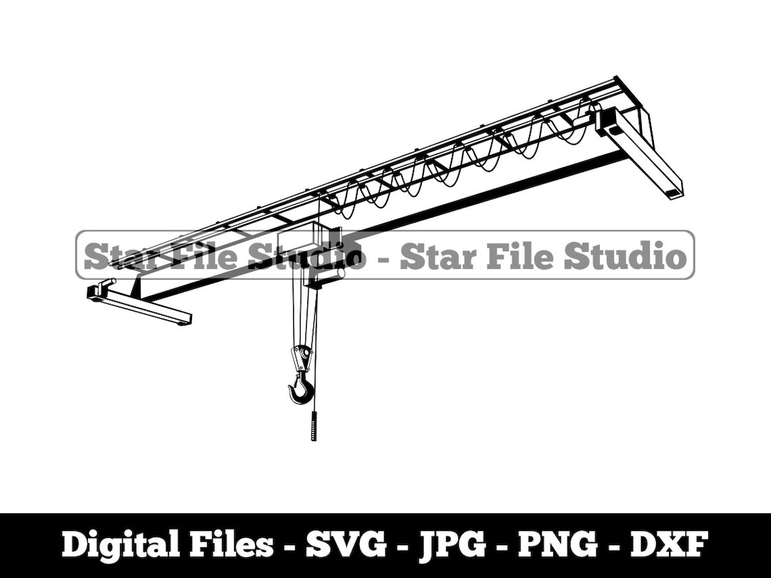 Overhead Crane Svg, Industrial Crane Svg, Heavy Equipment Svg, Crane ...