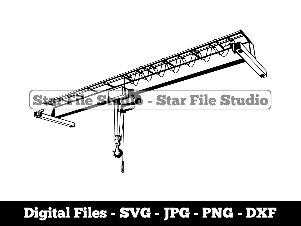 Overhead Crane Svg, Industrial Crane Svg, Heavy Equipment Svg, Crane ...