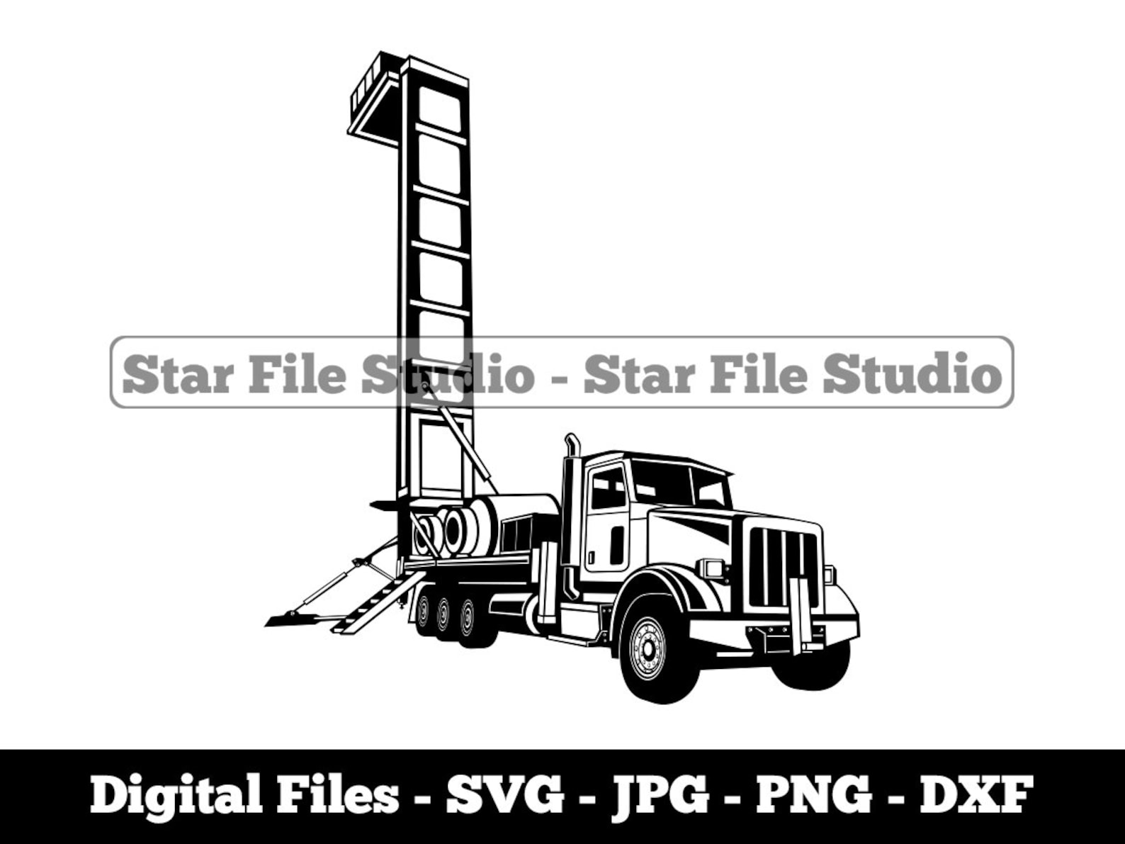 Workover Rig Truck #2 Svg, Oil Rig Svg, Drilling Svg, Workover Rig Png ...