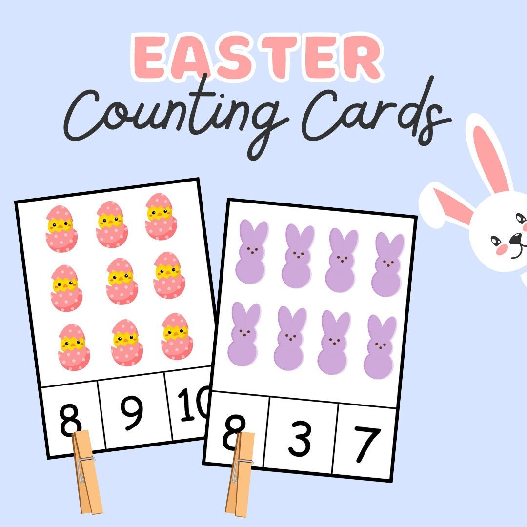 Easter Basket Counting Cards - Etsy