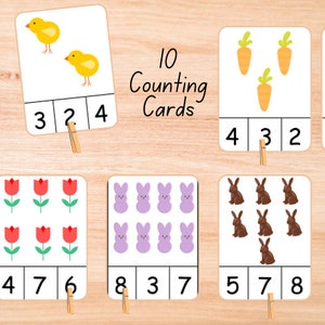 Easter Basket Counting Cards - Etsy