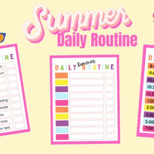 Kid's Summer Schedule Printables - Etsy