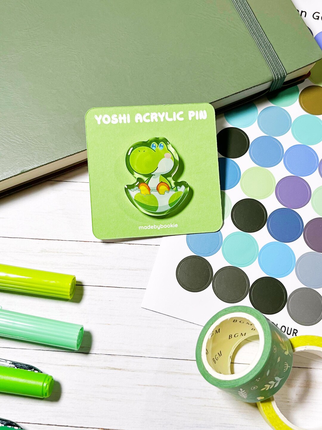 Yoshi Acrylic Pin | Cute Gift | Acrylic Pin | Accessories | Video Game ...