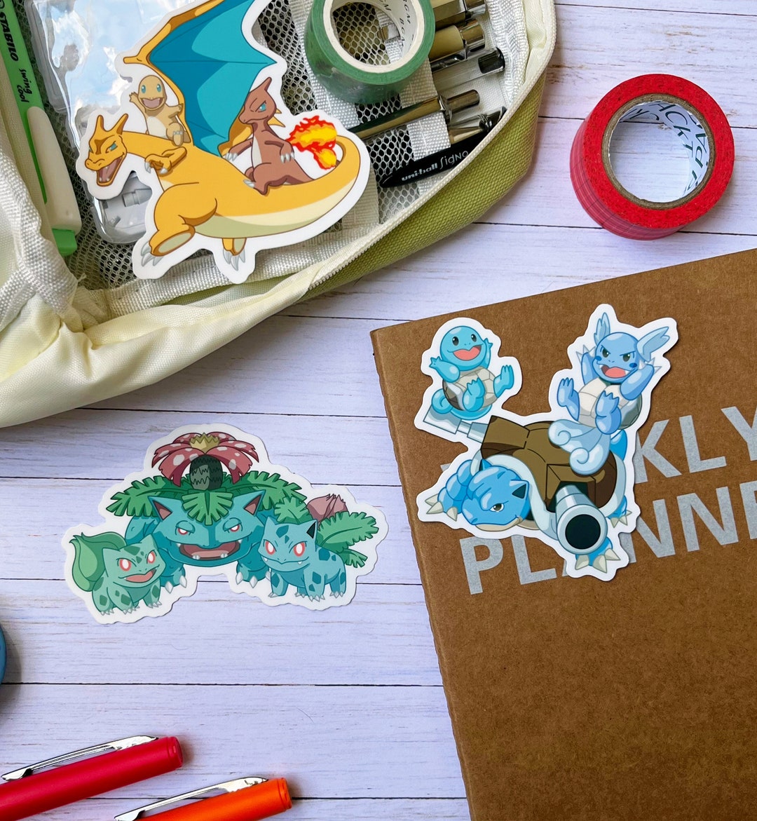 Pokemon Evolution Die Cut Stickers Waterproof Decals Pokemon Stickers ...