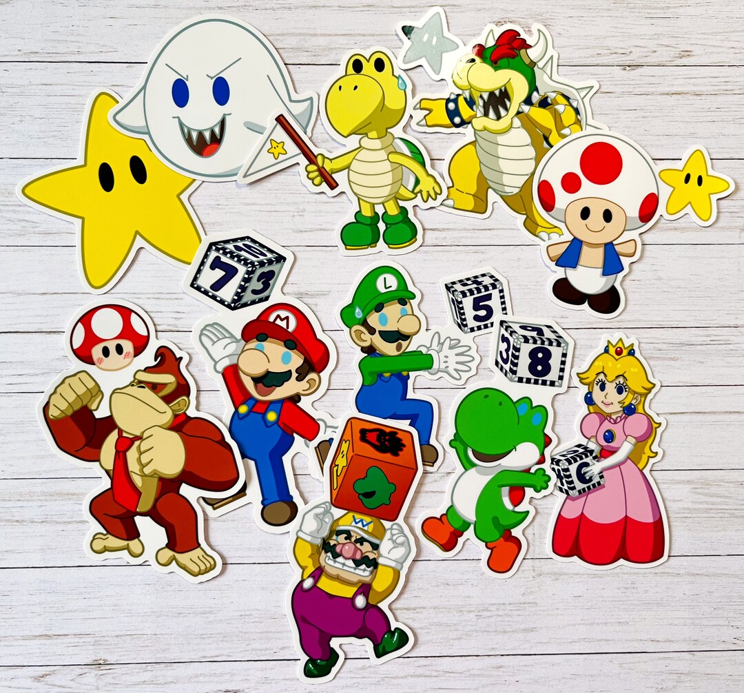 SMB Party Sticker Pack: Glossy Vinyl Video Game Stickers - Etsy