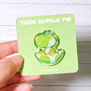 Yoshi Acrylic Pin | Cute Gift | Acrylic Pin | Accessories | Video Game ...