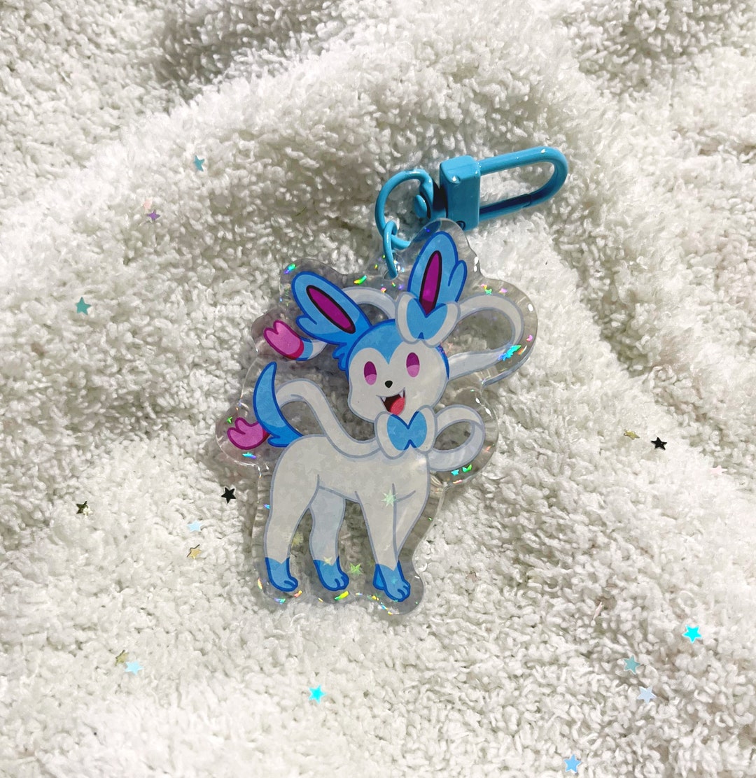 Shiny Sylveon Keychain | Epoxy Resin Keychain | Cute Keychain | Sylveon ...
