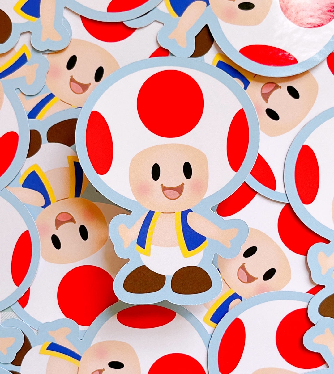 Toad Die Cut Sticker | SMB Video Game Sticker | Glossy Die Cut Sticker ...