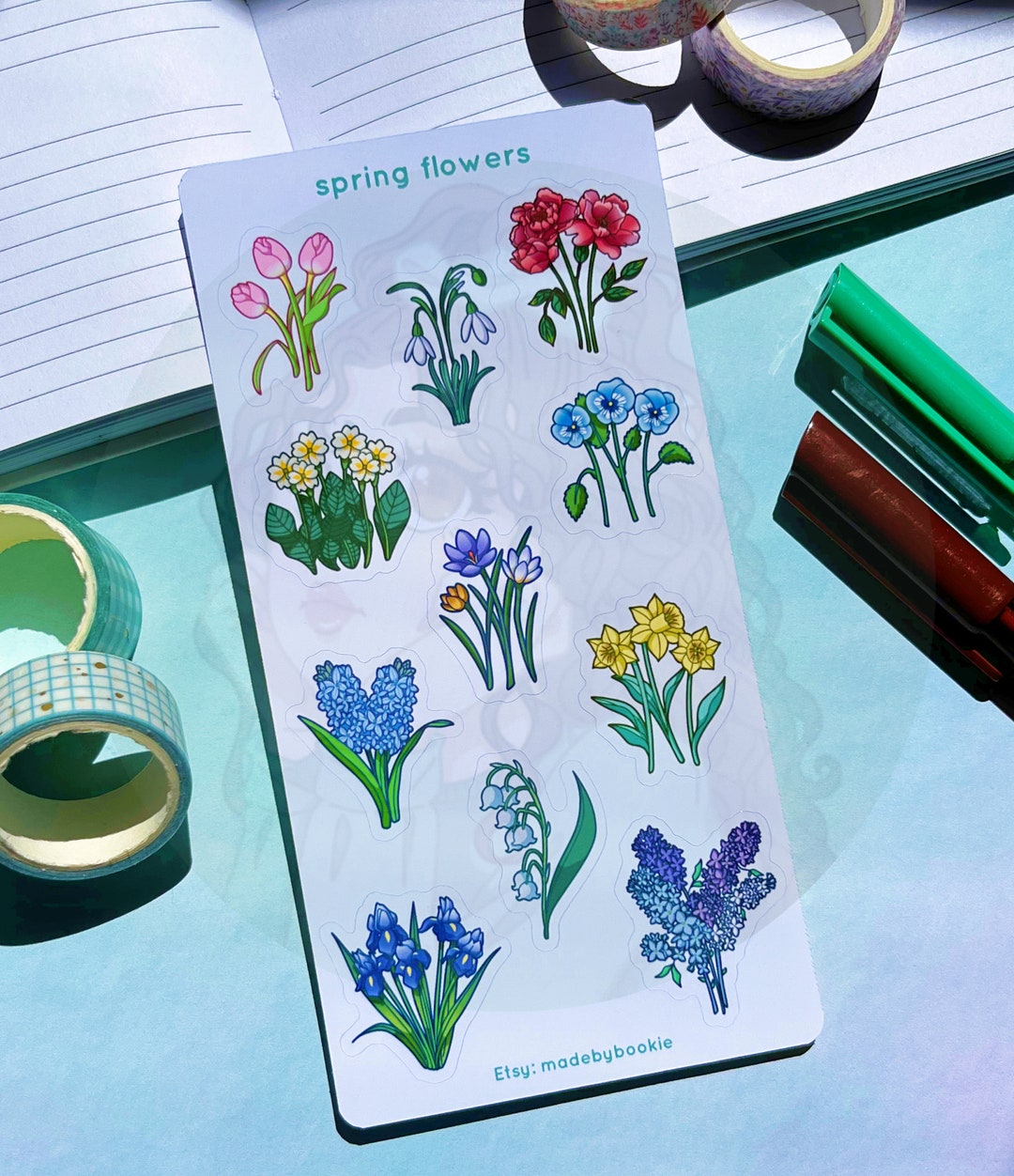 Spring Flower Sheet | Cute Stickers | Decal Stickers | Flower Stickers ...