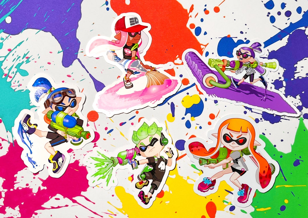 Splatoon Inspired Die Cut Stickers | Squid Kids | Video Game Decals ...