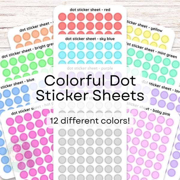 Coloured Dot Stickers - Etsy
