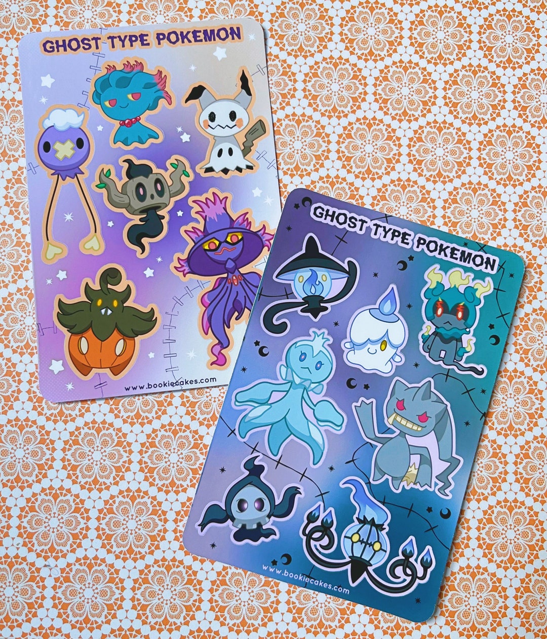 Ghost Type Pokemon Sticker Sheets Glossy Vinyl Stickers Sticker Sheets ...