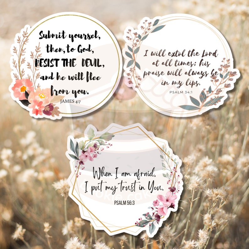 Bible Verse Sticker Pack: Christian Faith Decals, Easy Peel (5"x3") - Etsy