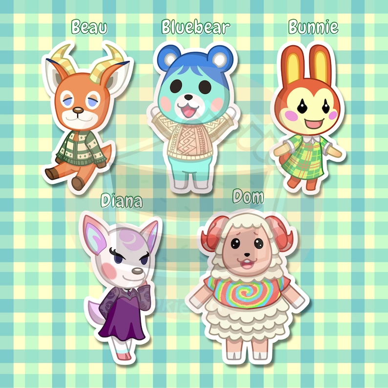 Animal Crossing Sticker Pack Easy Peel Stickers Die Cut - Etsy