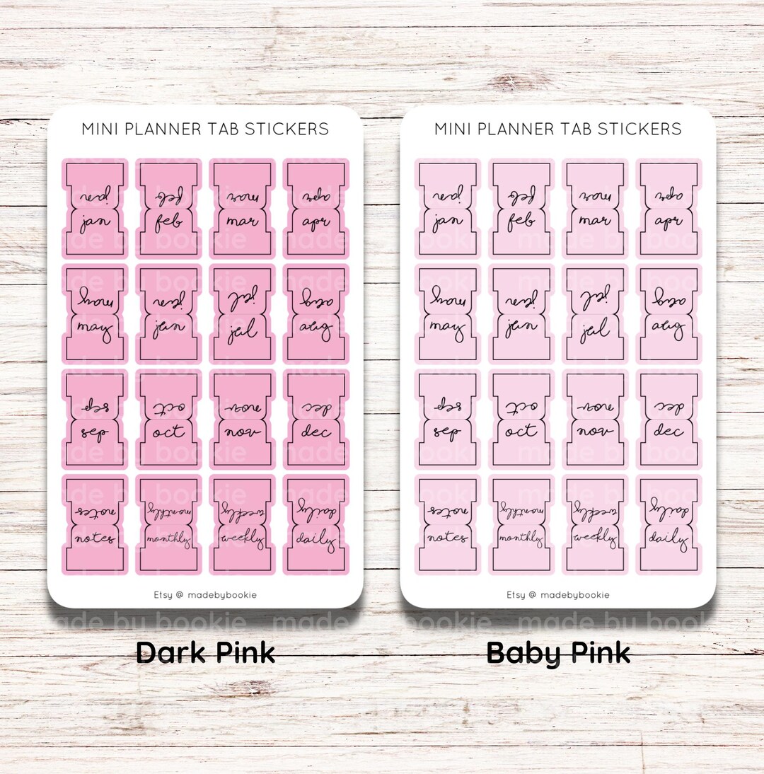 Mini Planner Tabs Planner Tabs Month Tab Stickers Colorful Pastel ...