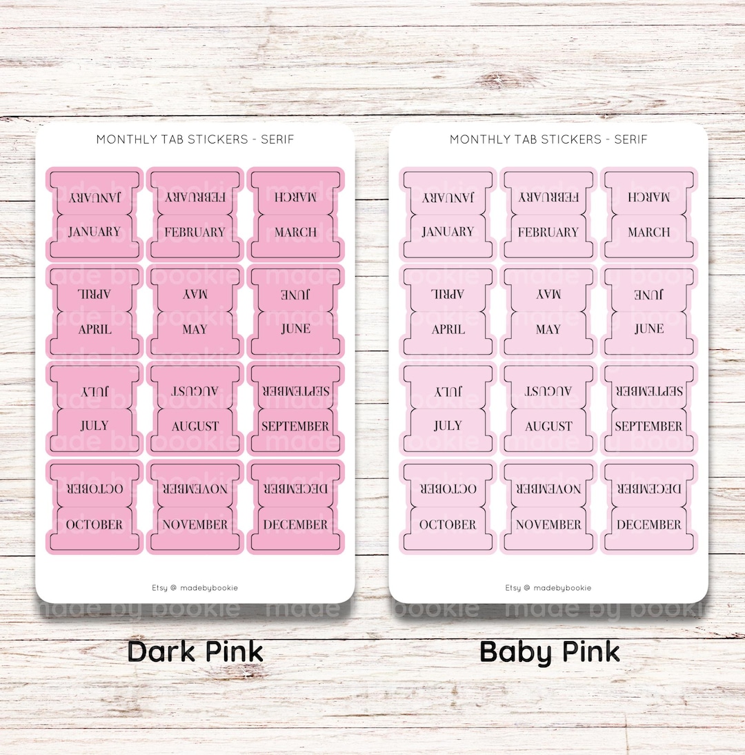 Mini Planner Tabs Planner Tabs Month Tab Stickers Colorful Pastel ...