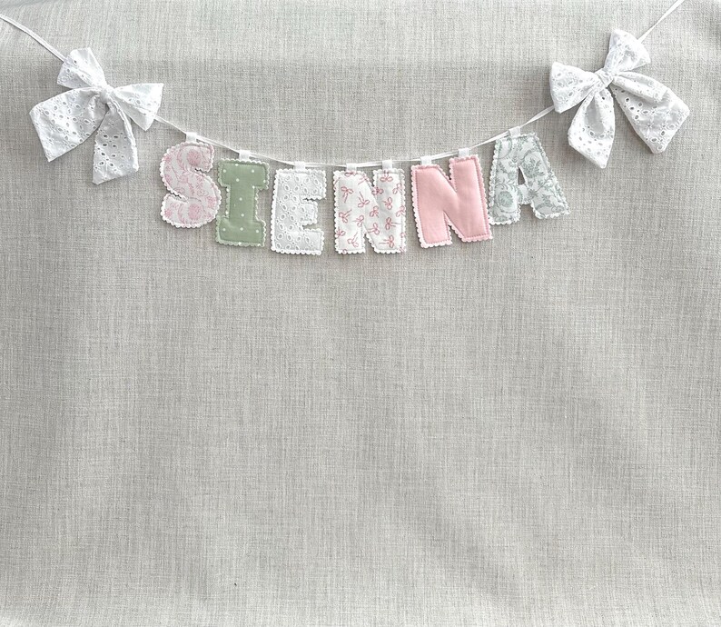 Personalized Fabric Bubble Letter Banner, Custom Nursery Decor, Baby ...