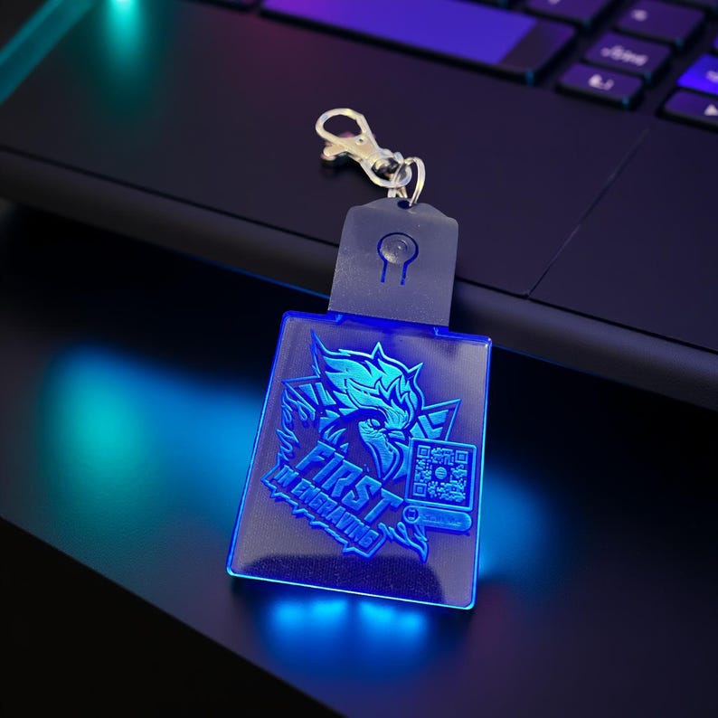 Custom LED Keychain – Laser Engraved Acrylic, Rechargeable 3D Glow - Etsy