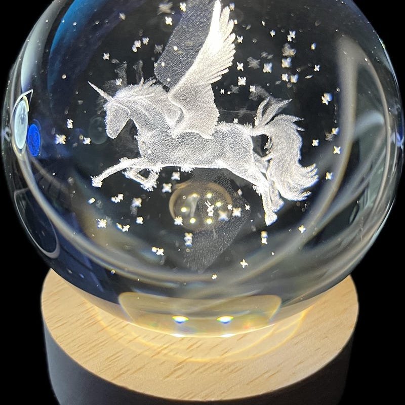 3d Crystal Ball Night Light - Etsy