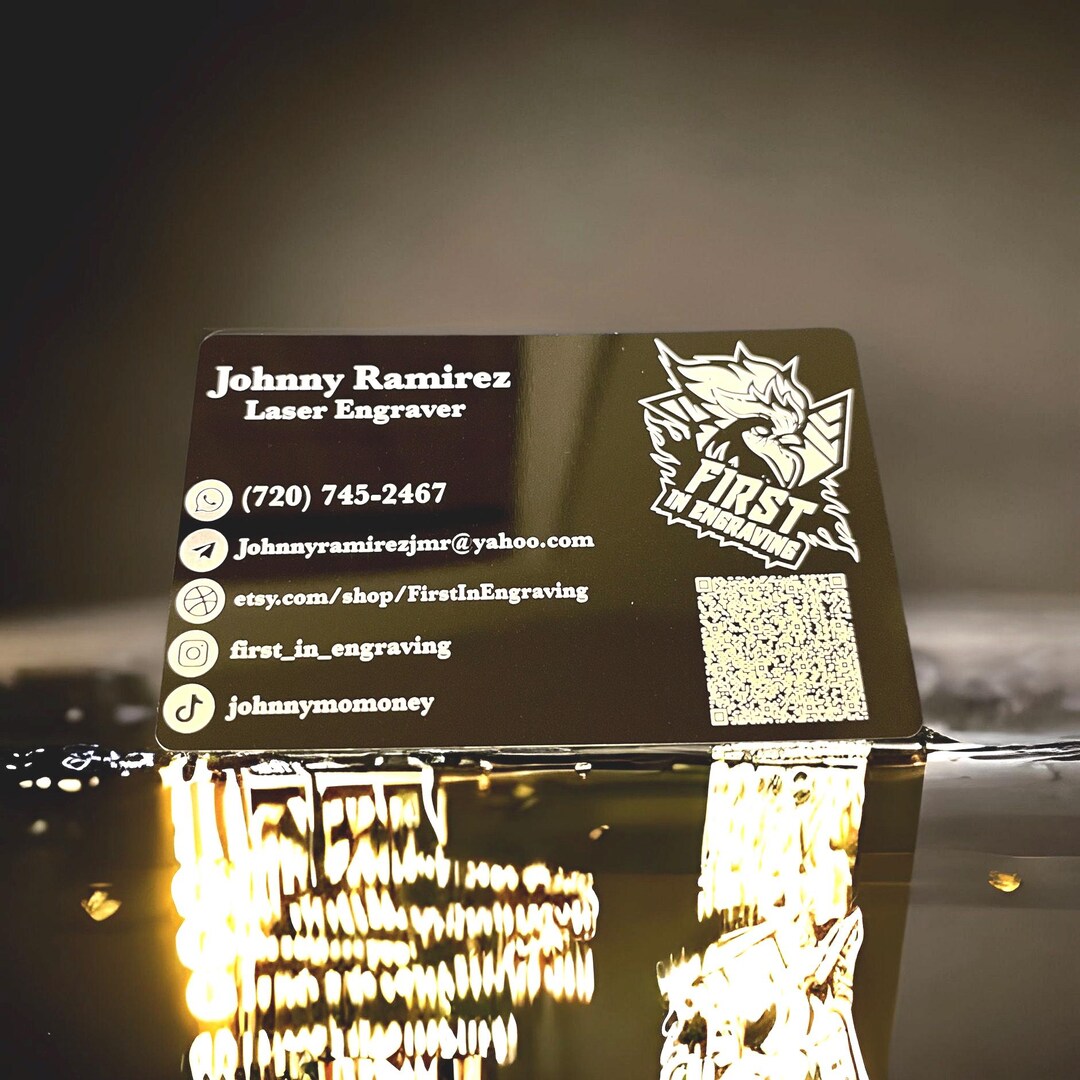 A Pack of 10 Laser Engraved Metal Business Cards is Available in Three ...