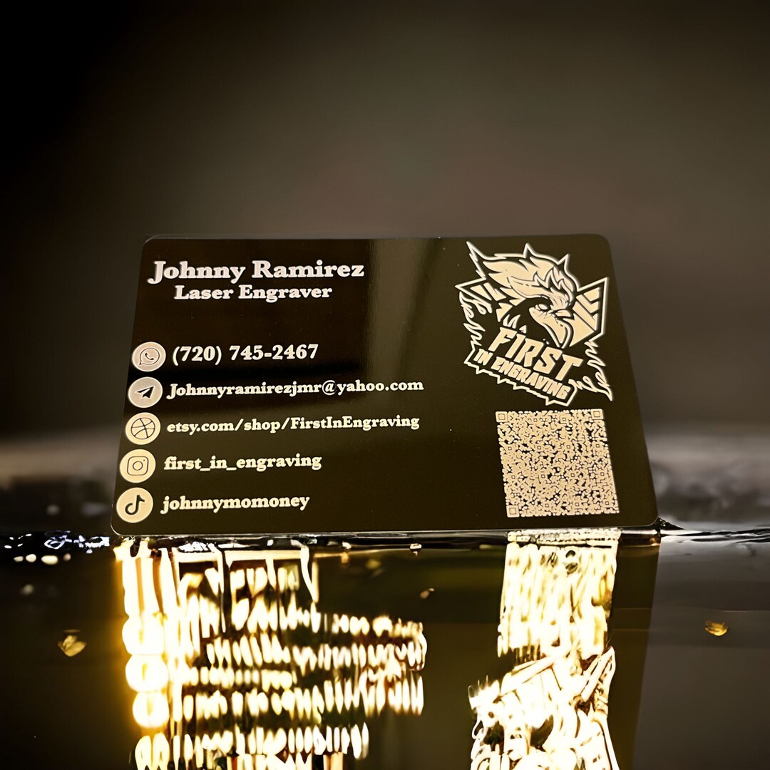 A Pack of 10 Laser Engraved Metal Business Cards is Available in Three ...