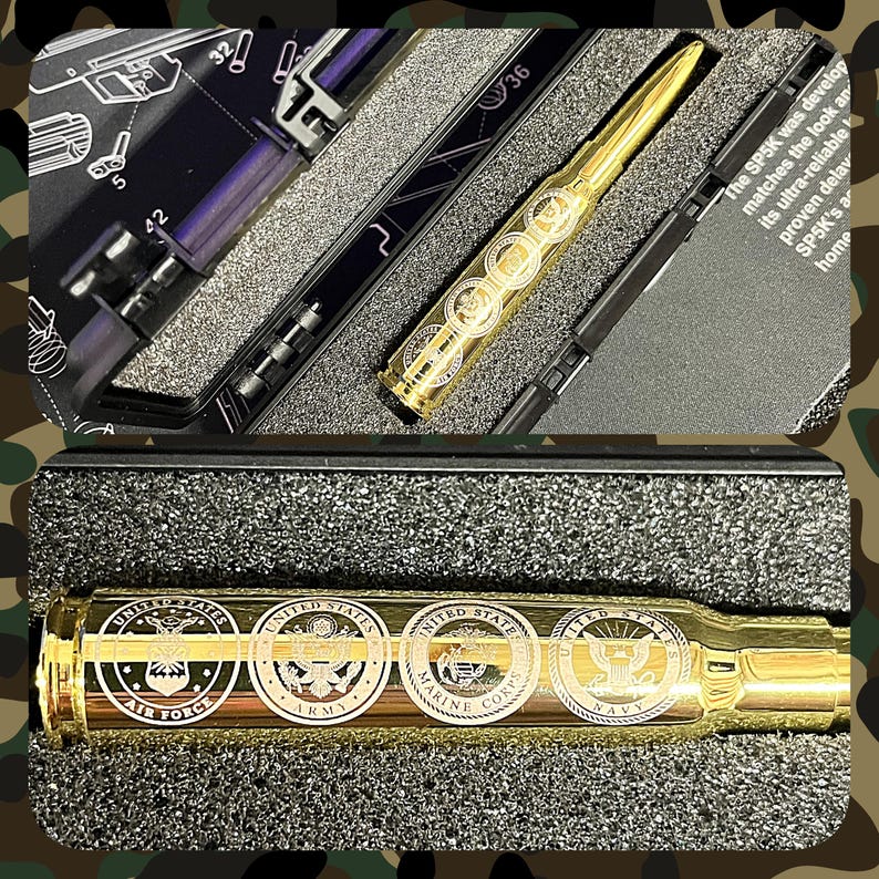Engraved Bullet Pen With Case, Personalized Military Gift - Etsy