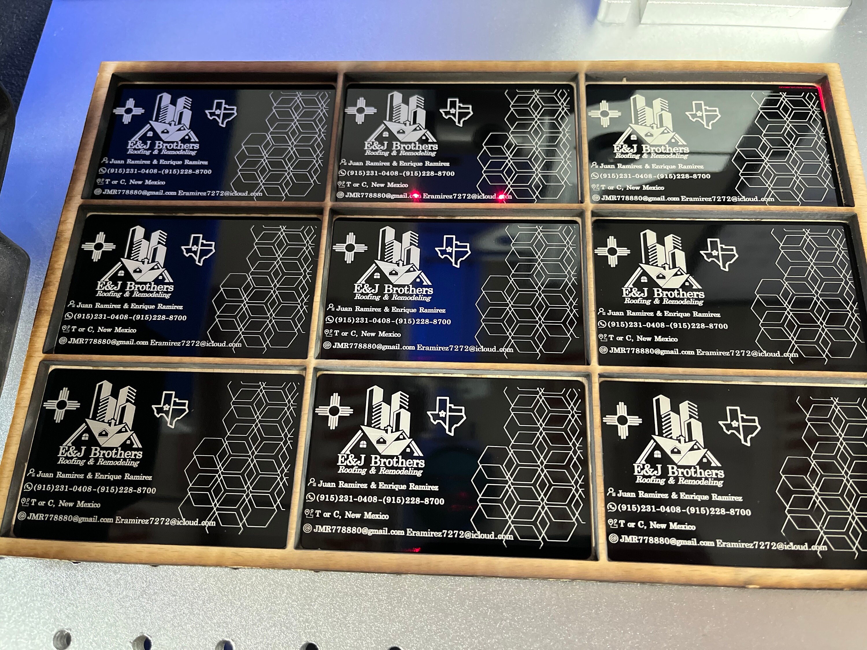 A Pack of 10 Laser Engraved Metal Business Cards is Available in Three ...