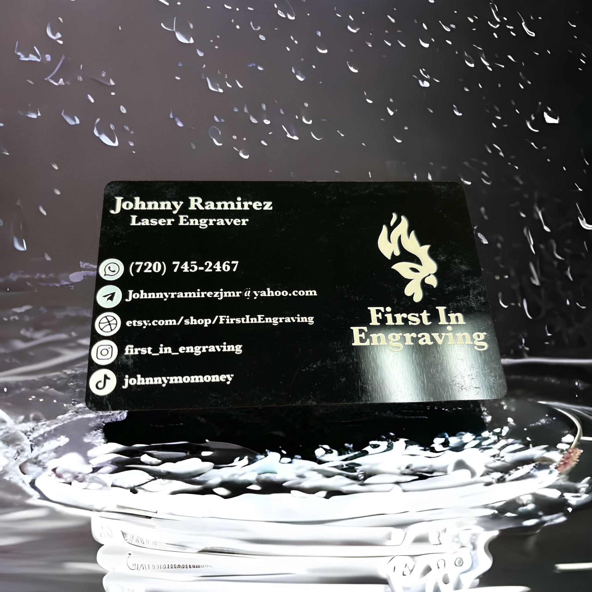 A Pack of 10 Laser Engraved Metal Business Cards is Available in Three ...