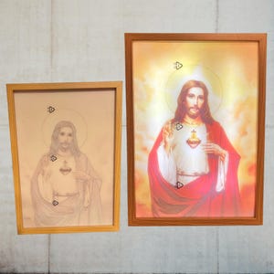 Illuminated Jesus Art Frames: Multiple Images | LED Religious Decor - Etsy