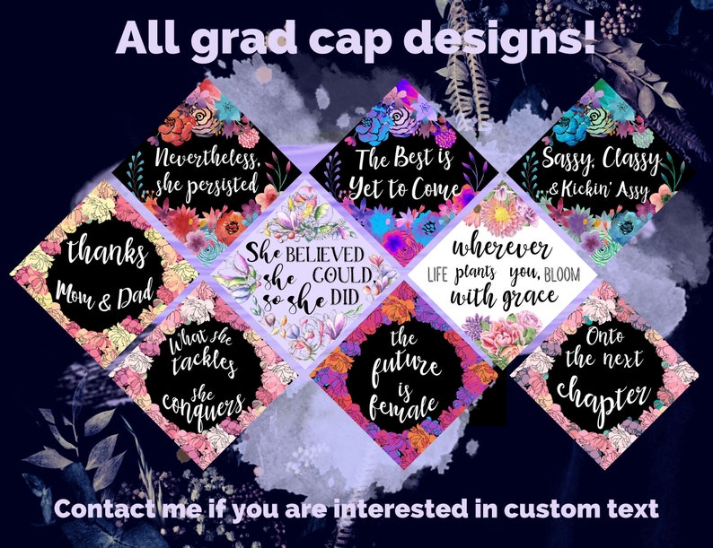 Graduation Cap Topper Printable - Onto the Next Chapter - Floral Grad ...