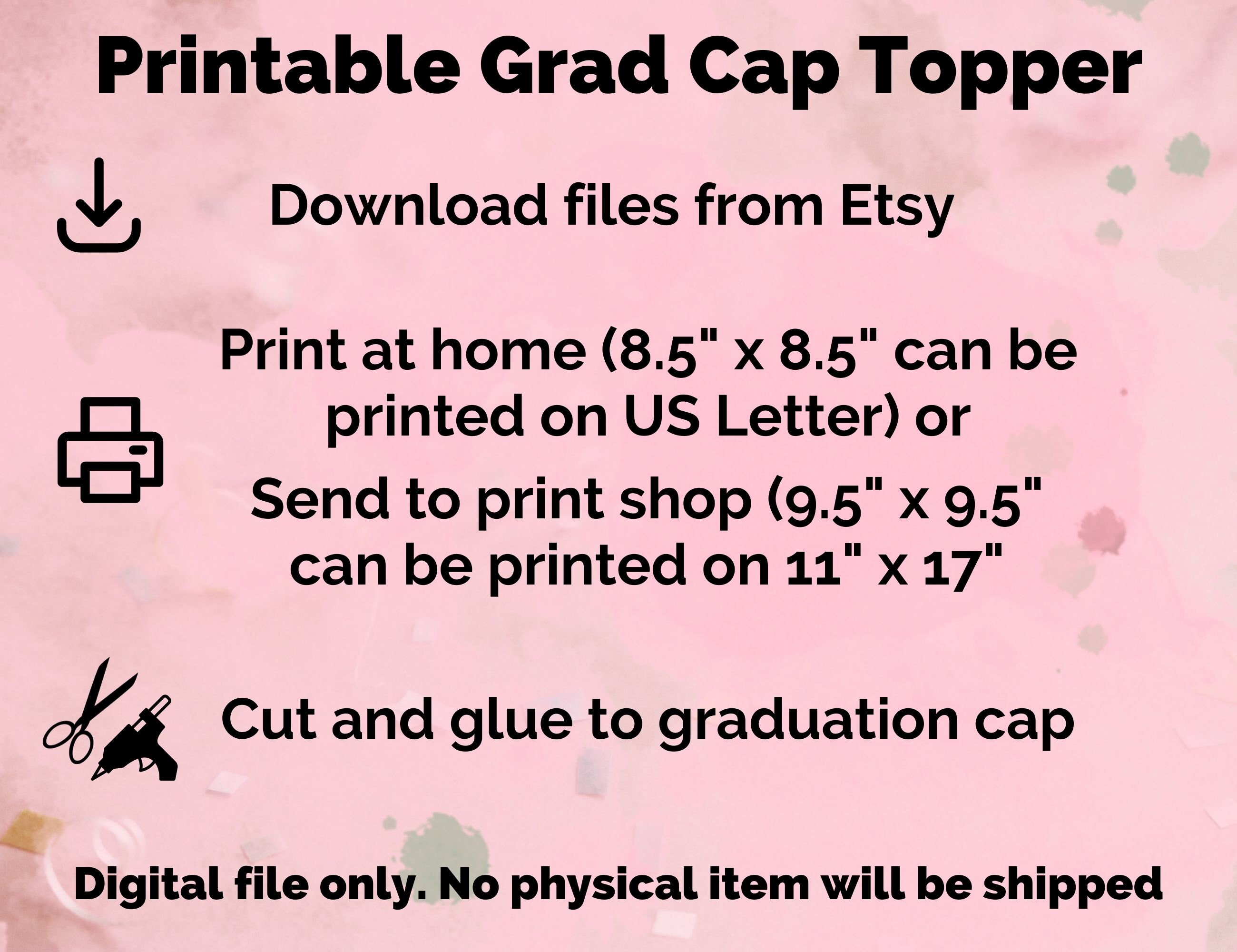 Graduation Cap Topper Printable - Sassy, Classy & Kickin' Assy - Floral ...
