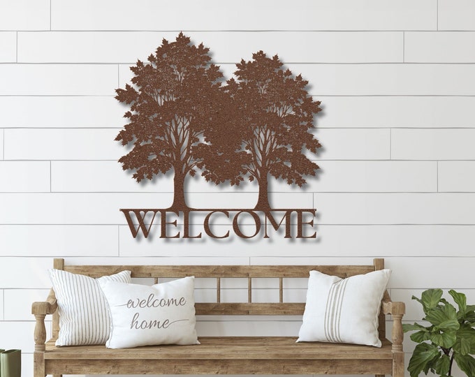 Metal Art Welcome Tree - Etsy
