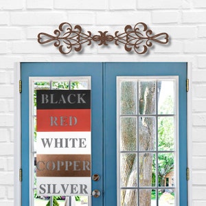 Long Narrow Metal Scroll Wall Art | Horizontal Accent Above Door ...