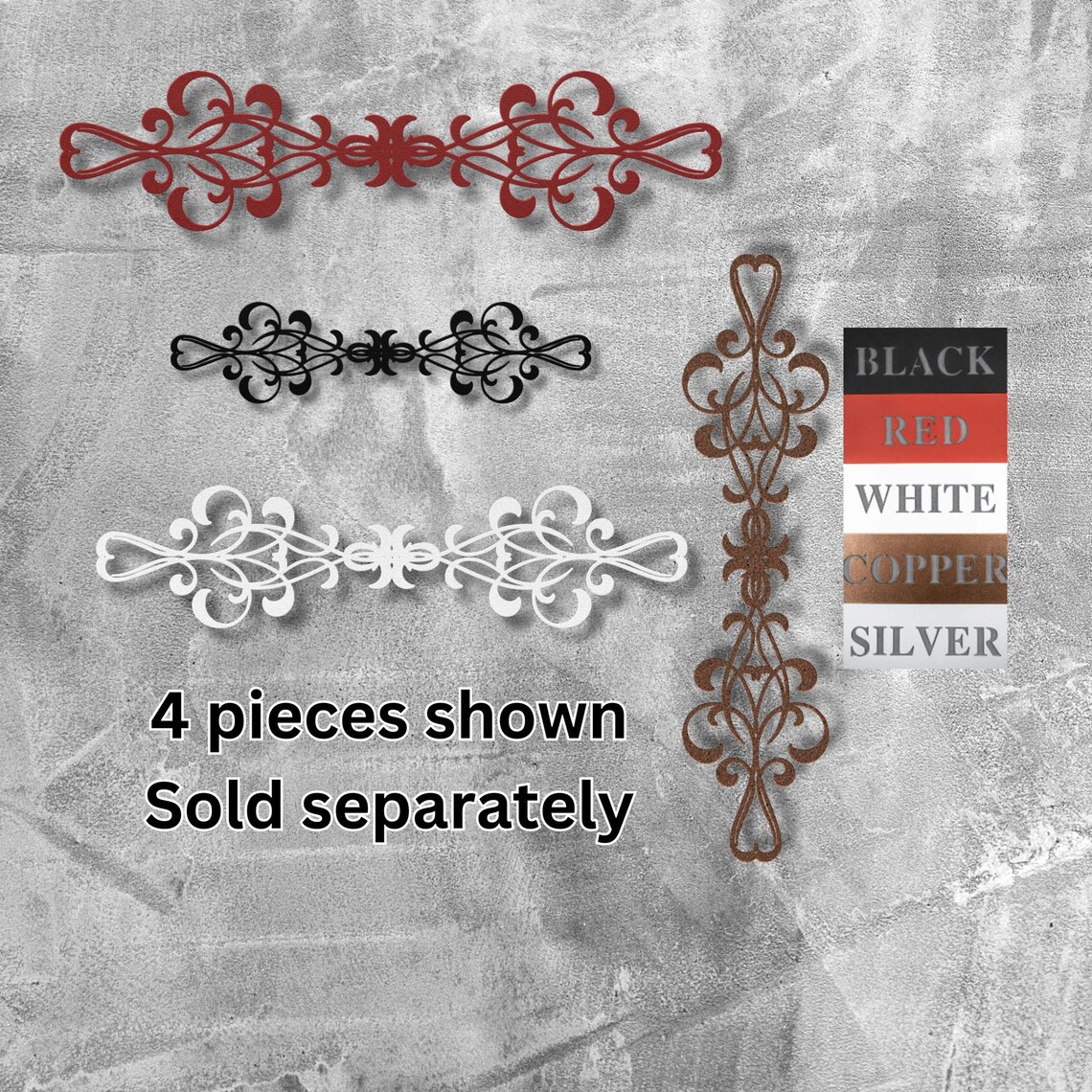 Metal Decorative Scroll Wall Art | Metallic Scrolls Indoor Outdoor Wall ...