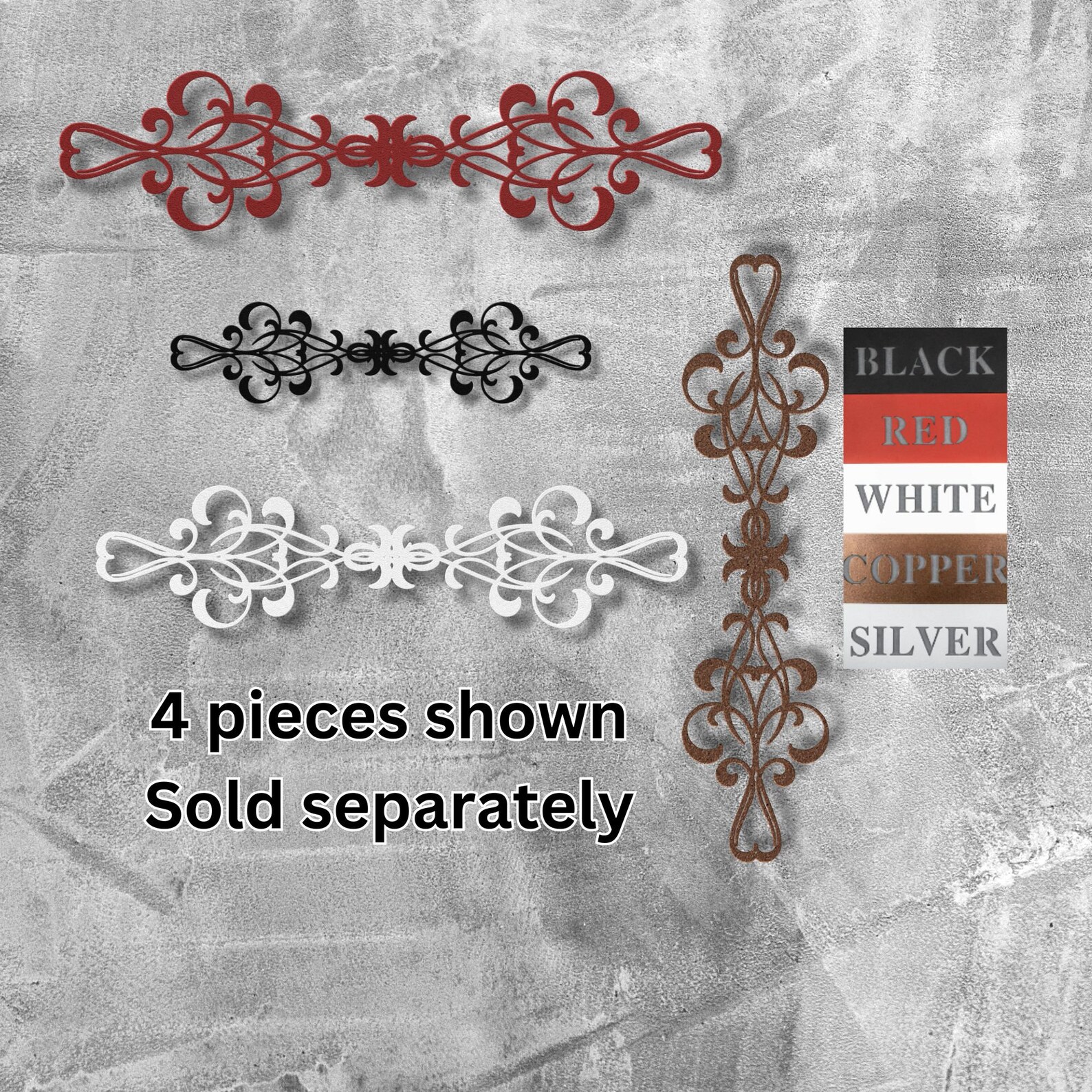 Metal Decorative Scroll Wall Art | Metallic Scrolls Indoor Outdoor Wall ...