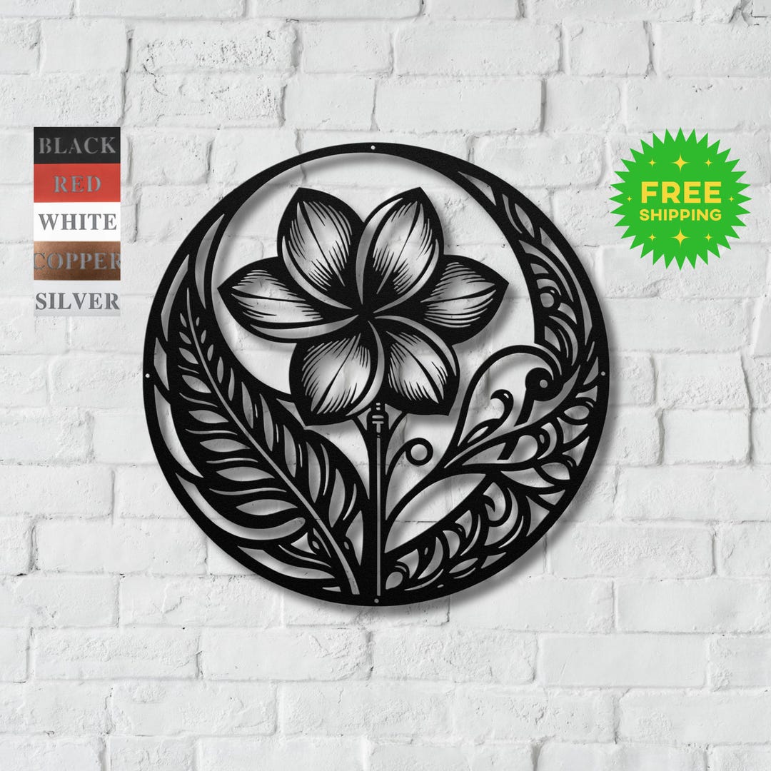 Modern Metal Flower Wall Art, Bold Botanical Metal Decor, Industrial ...