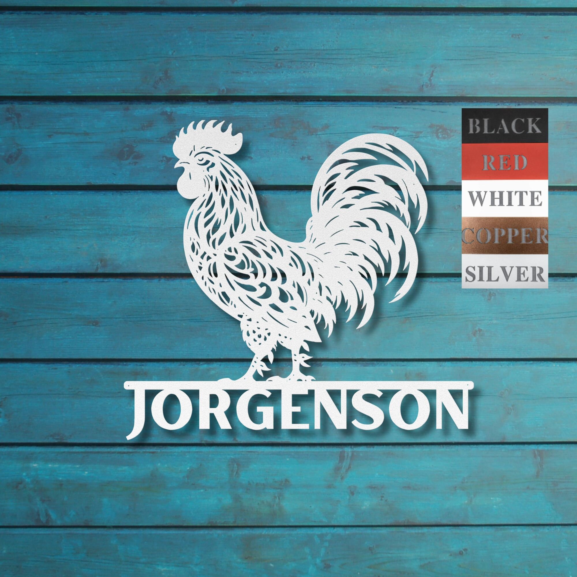 Metal Custom Rooster Address Sign | Chicken Farm Address Sign ...