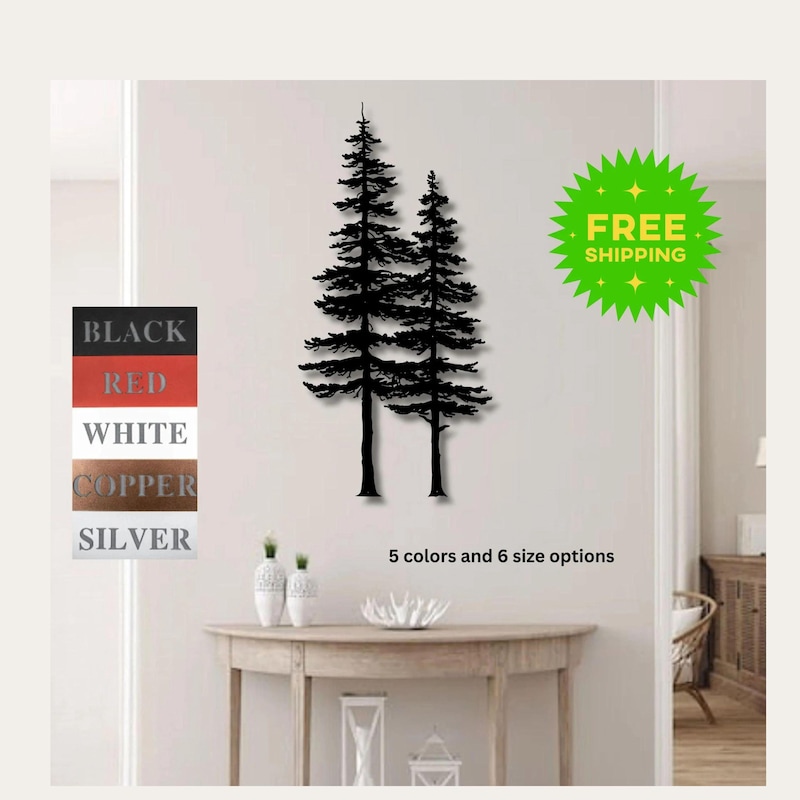 Metal Tall Tree Art - Etsy