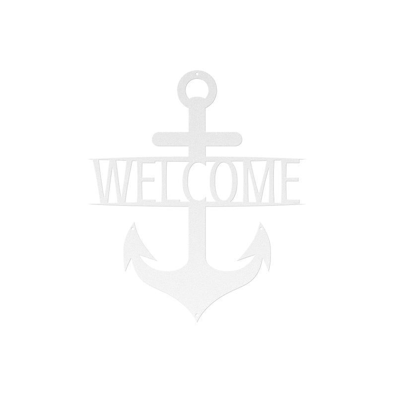 Nautical Anchor Welcome Sign Indoor/outdoor Metal Decor Choose Size ...